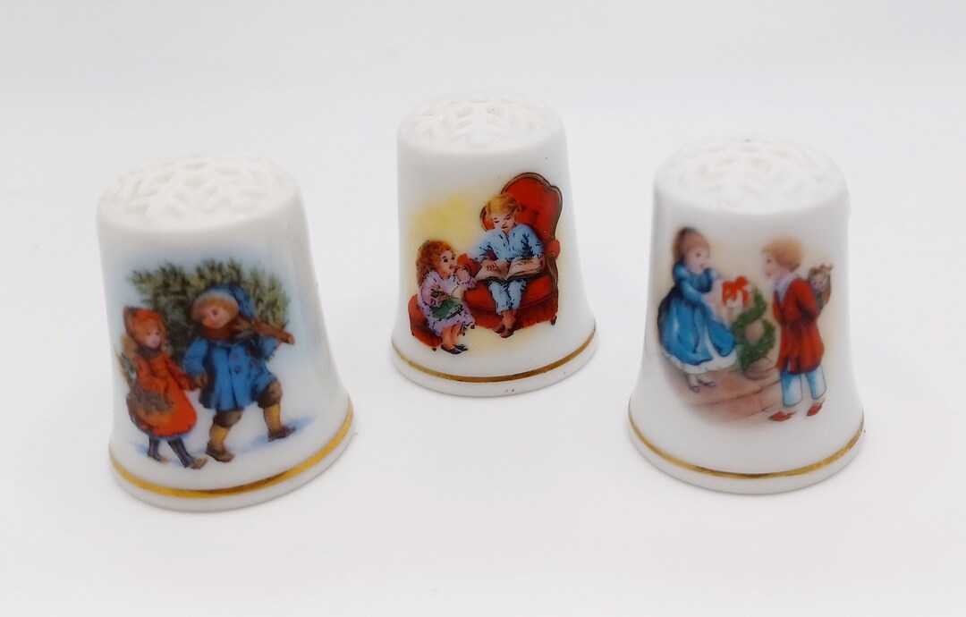 Vintage Avon Christmas Thimble Lot 1981 1983 1984 Porcelain Ceramic - Etsy
