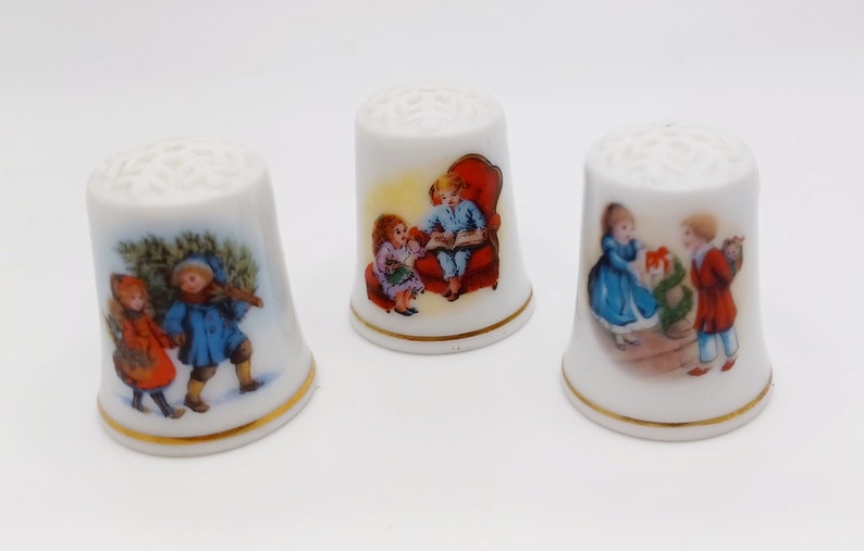 Vintage Avon Christmas Thimble Lot 1981 1983 1984 Porcelain Ceramic - Etsy