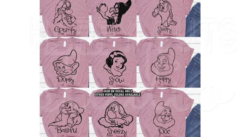 Snow White 7 Dwarfs Grumpy Sleepy Happy Dopey Bashful Doc - Etsy