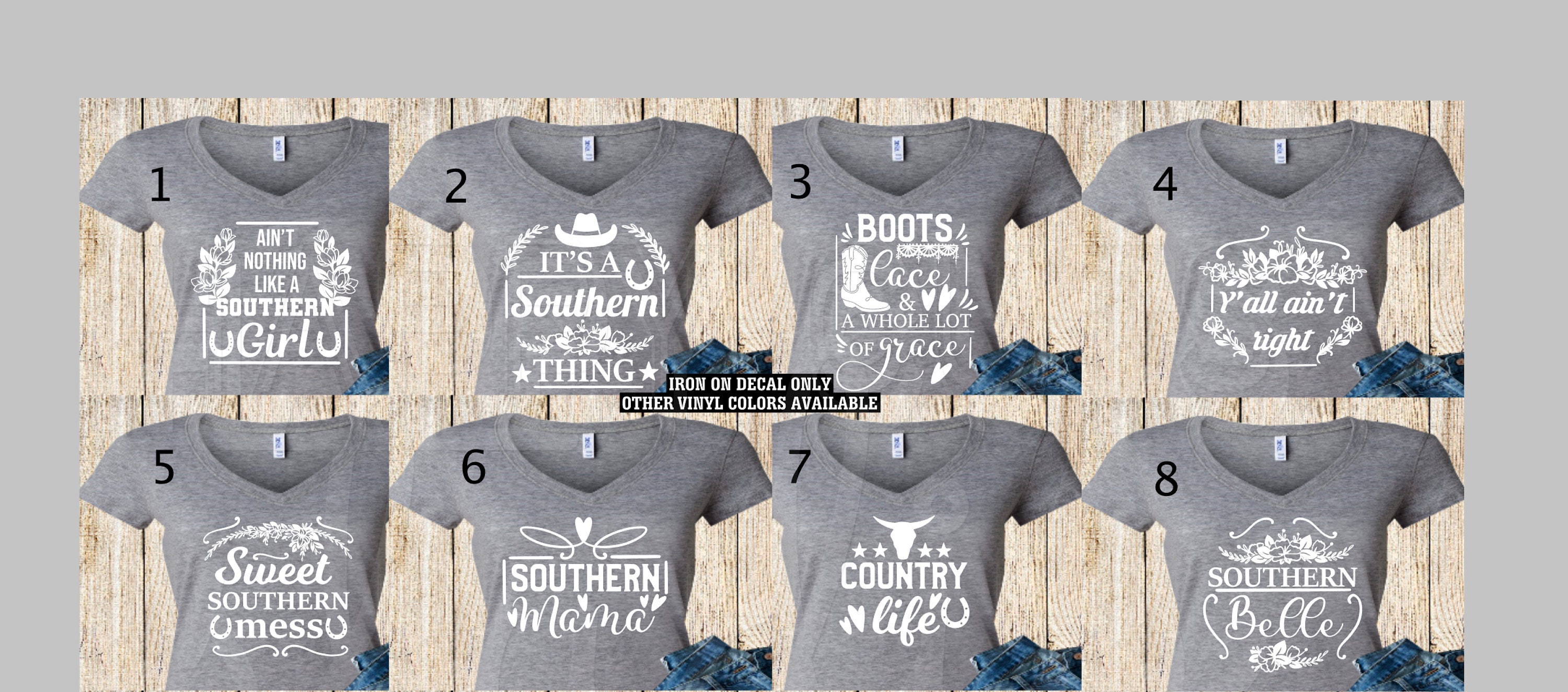 Southern Iron on Vinyl Decal Choice Southern Mama Southern - Etsy