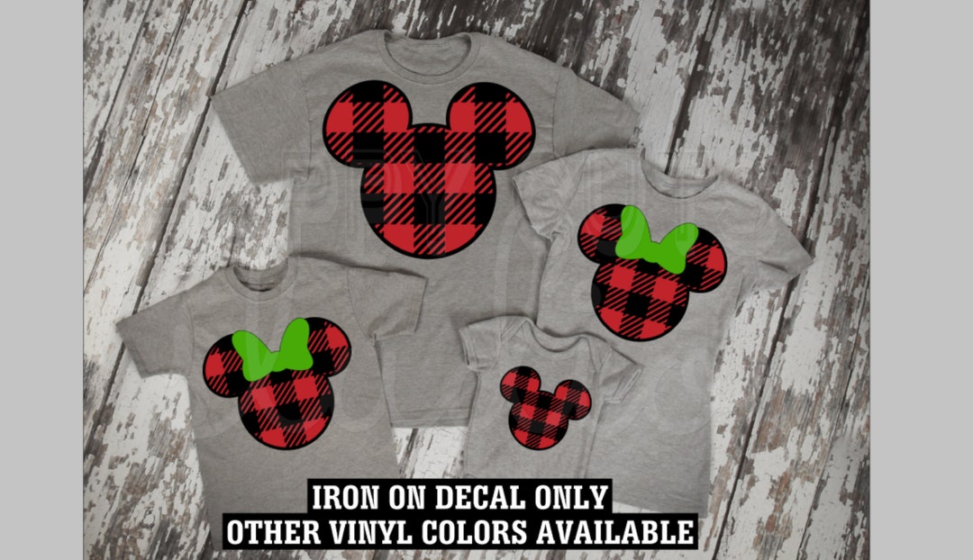 Disney Very Merry Buffalo Plaid Matching Family Christmas Disney Iron ...