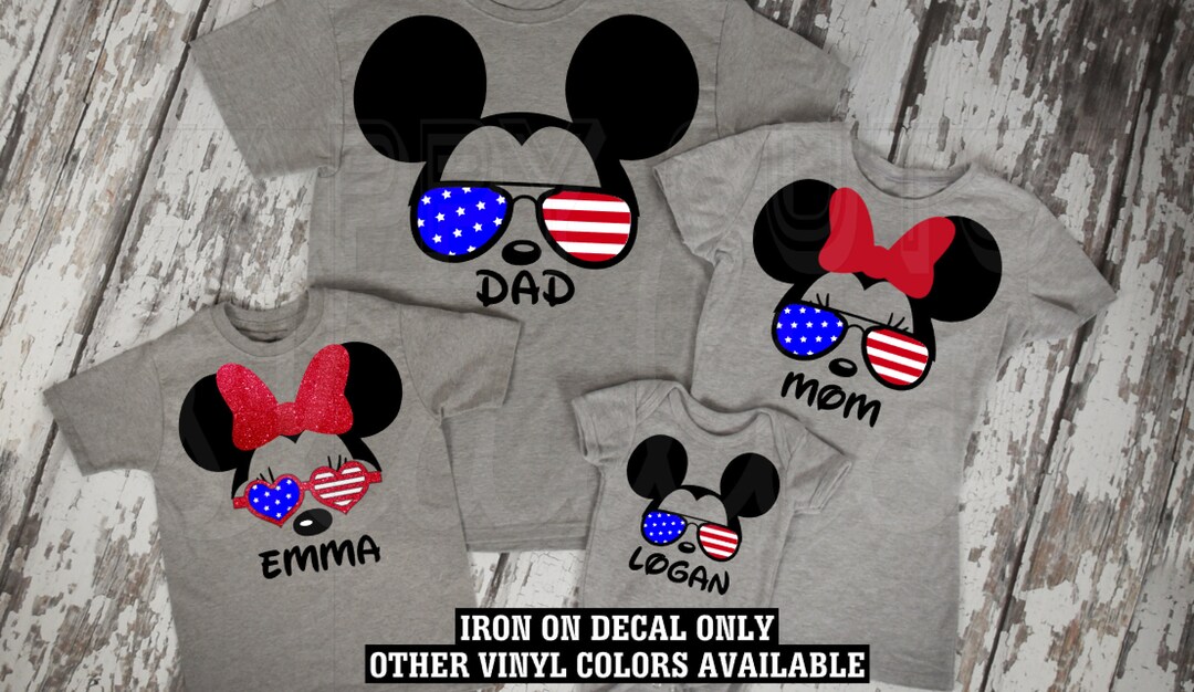 Disney Patriotic Flag Aviator Sunglasses Mickey Minnie Mouse Face ...