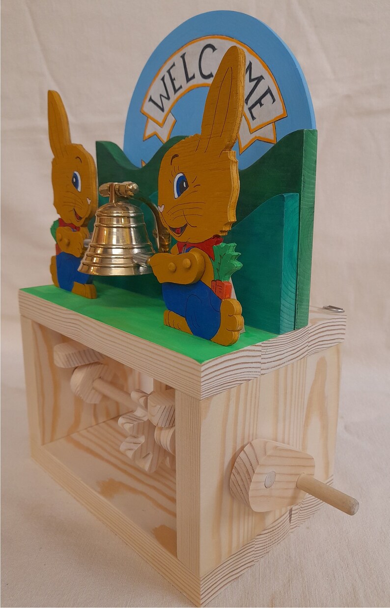 Automaton (mechanical Toy) "the Baby Rabbits Doorbell" - Etsy