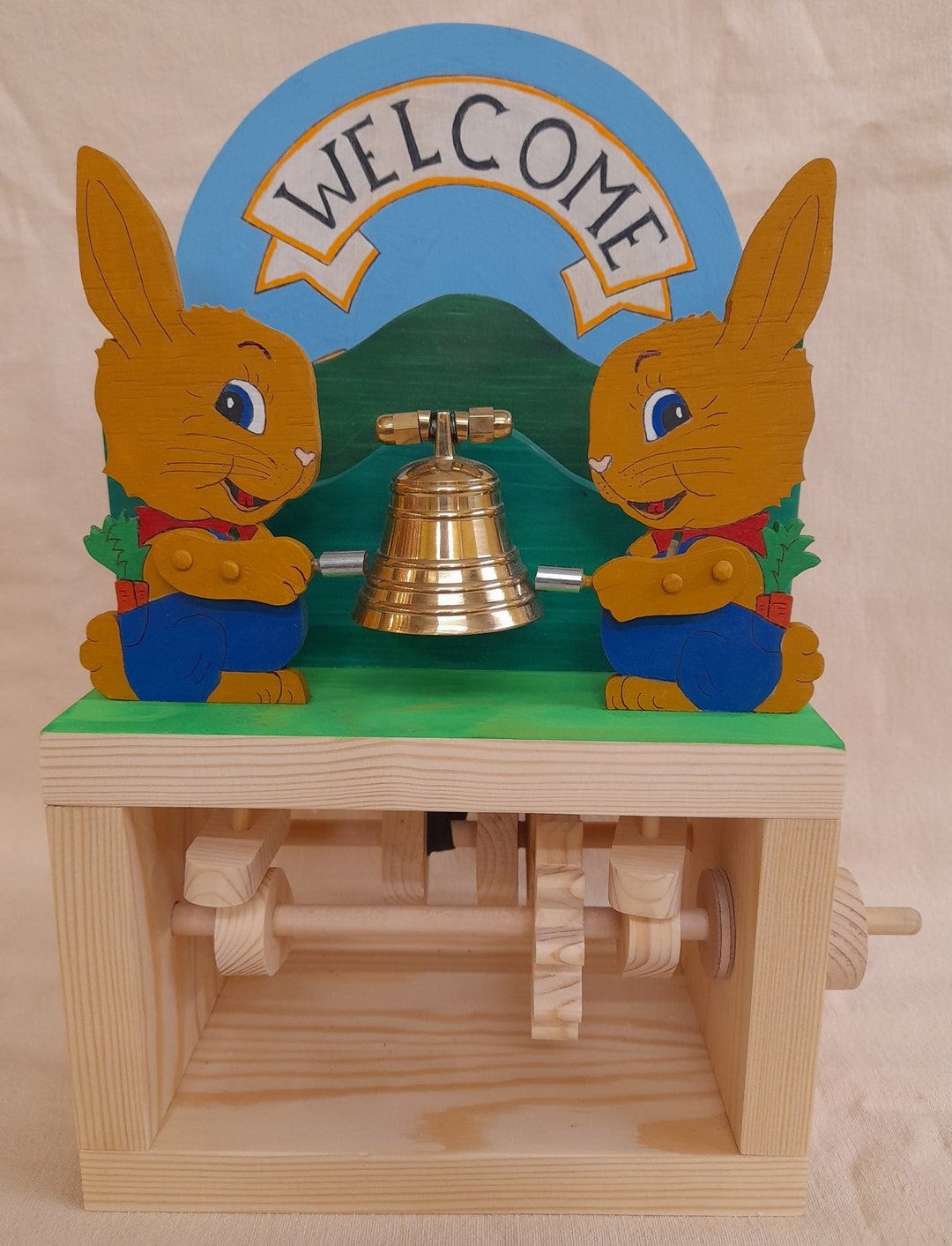 Automaton (mechanical Toy) "the Baby Rabbits Doorbell" - Etsy