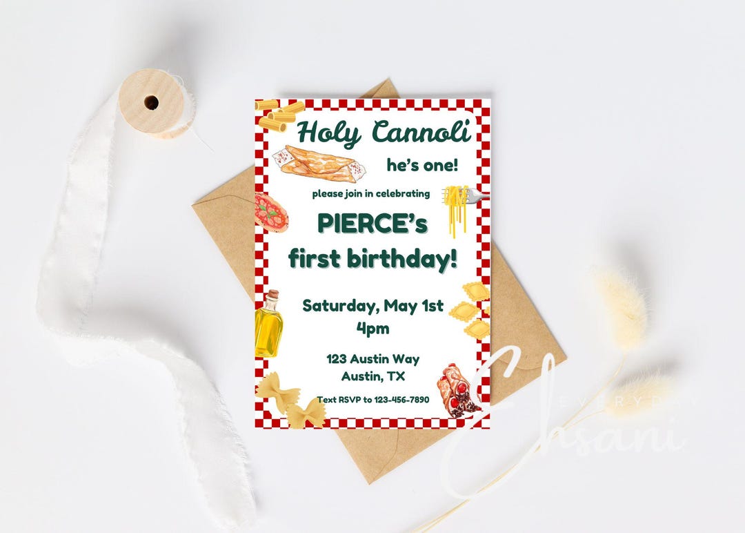 Holy Cannoli Birthday Invitation | Birthday Invitation | Italian ...