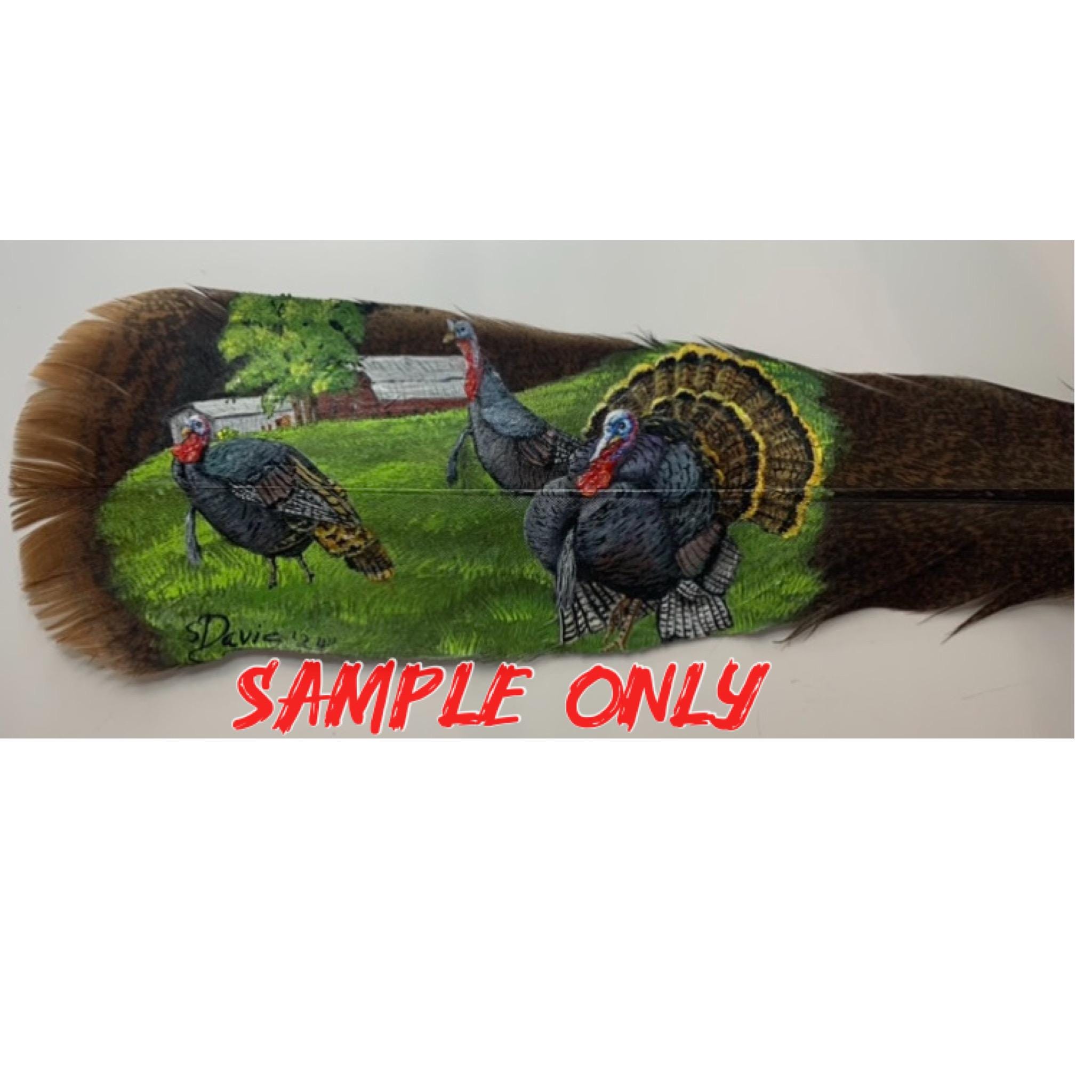 Hand Painted Turkey Feathers a Custom Made to Order Personalized Unique ...