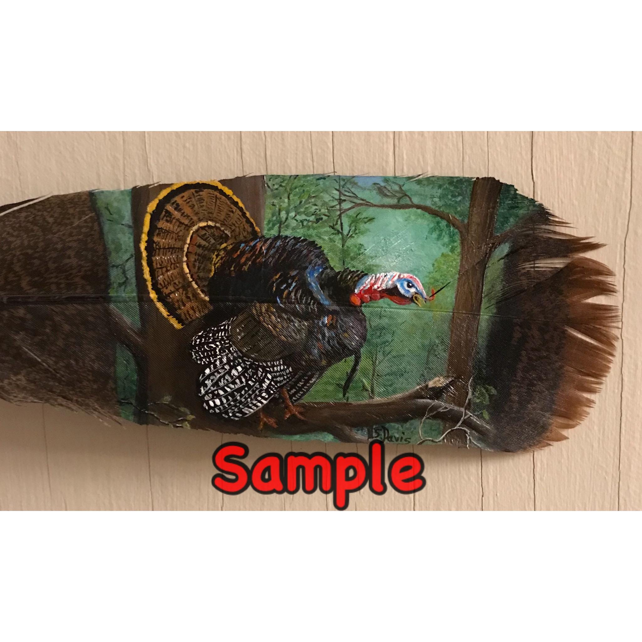 Hand Painted Turkey Feathers a Custom Made to Order Personalized Unique ...