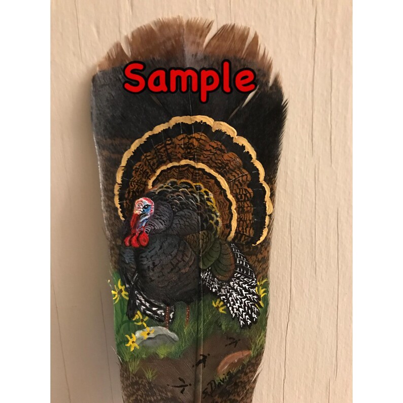 Hand Painted Turkey Feathers a Custom Made to Order Personalized Unique ...