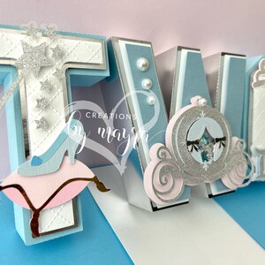 TWO Princess Themed 3D Letters, Princess Birthday Party Decor, 3D ...