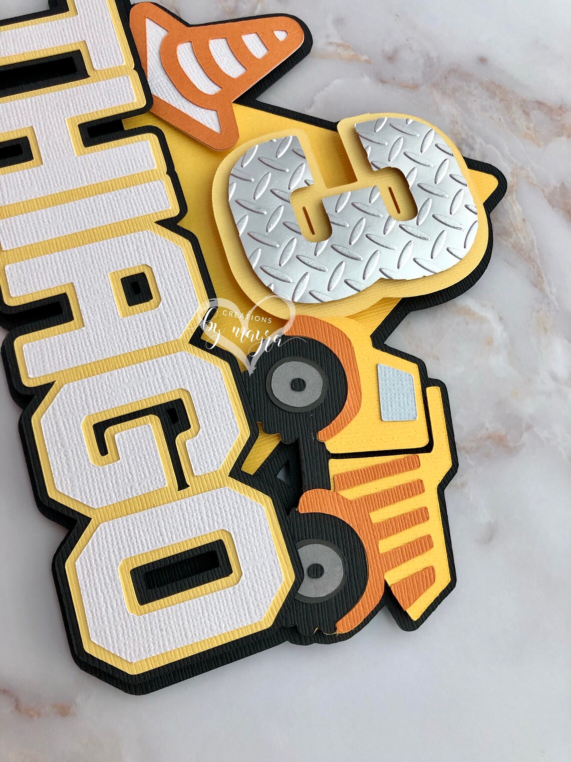 Construction theme cake topper construction birthday decor | Etsy