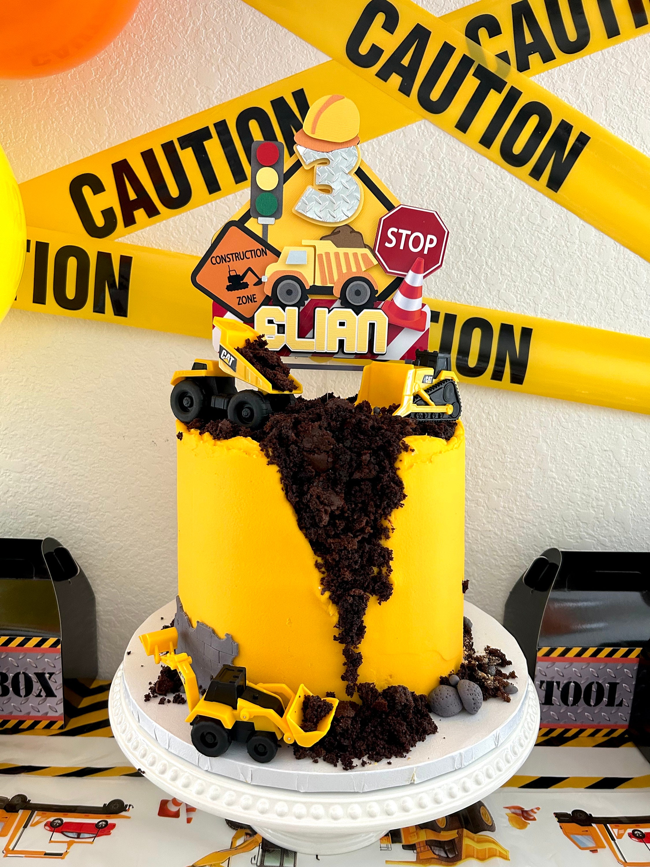 Construction Birthday Cake Third Birthday Construction Site Cake