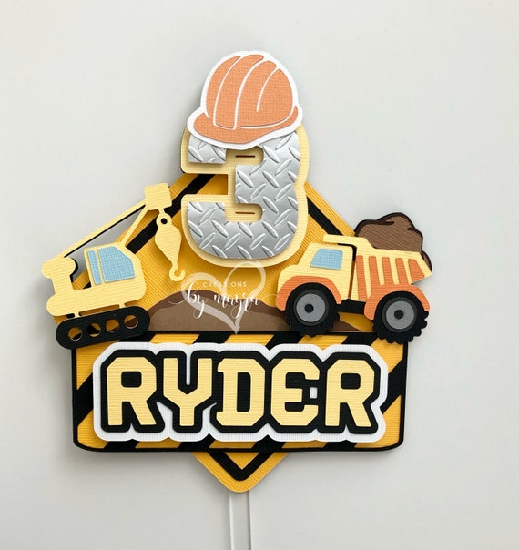 Construction Theme Cake Topper Construction Birthday Decor - Etsy