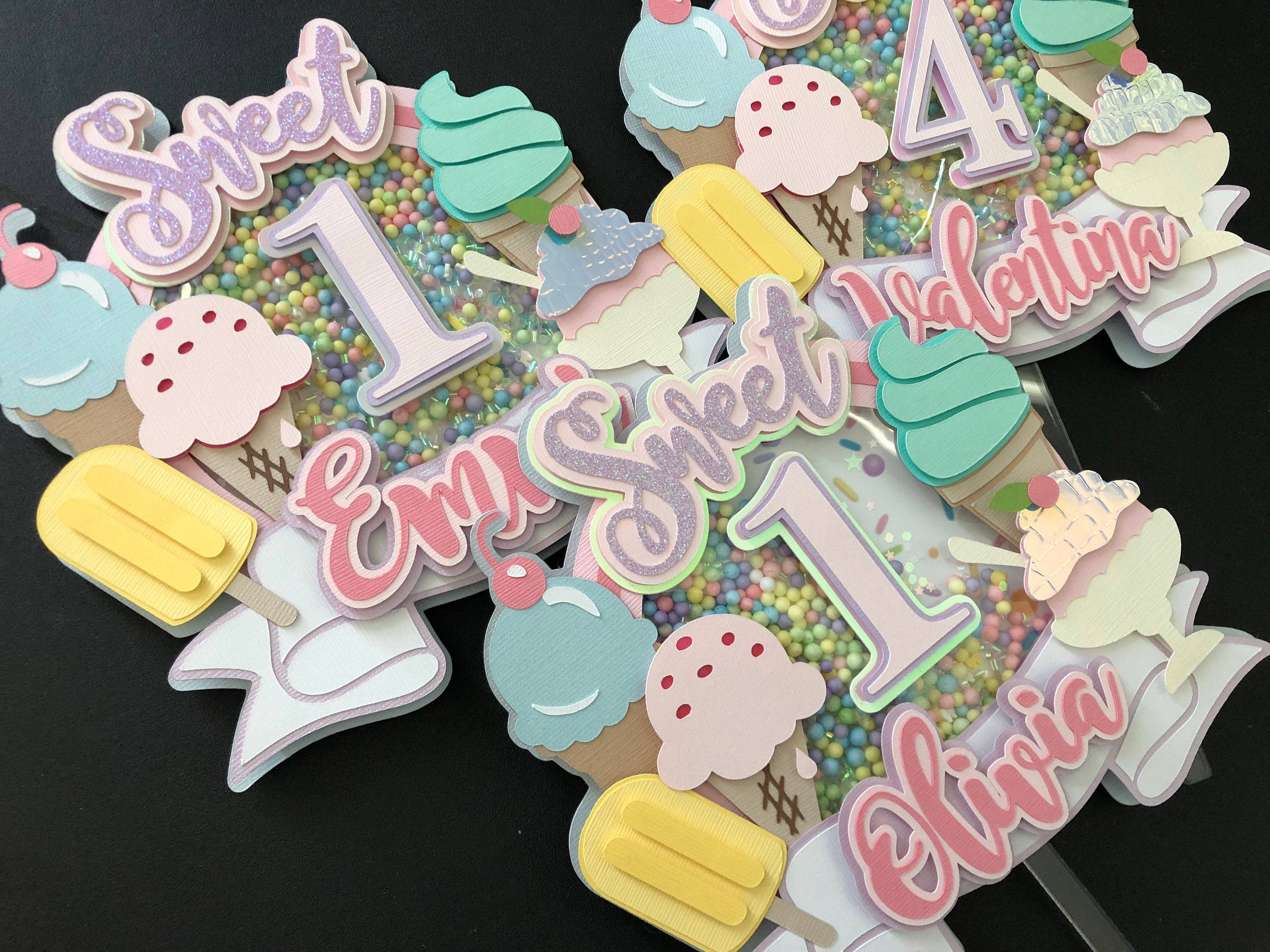 Ice Cream Cake Topper Ice Cream Birthday Ice Cream Party - Etsy