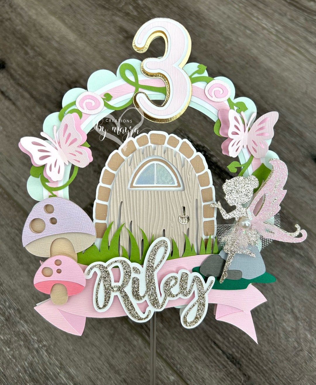 Enchanted Garden Theme Cake Topper, Fairy Theme Birthday, Enchanted ...
