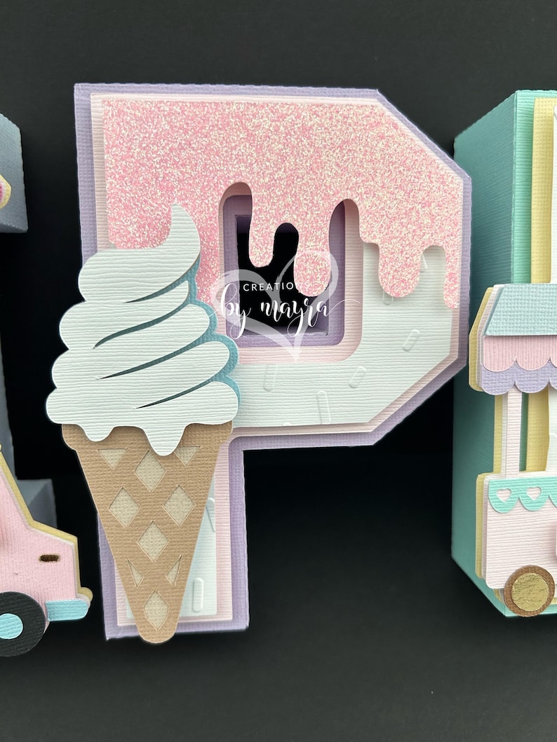 Ice Cream Birthday Party 3D Letters, Sweet One Decor, Two Sweet - Etsy
