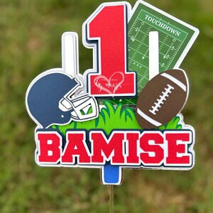 Football Birthday Cake Topper, First Touchdown Party Decor, NFL - Etsy