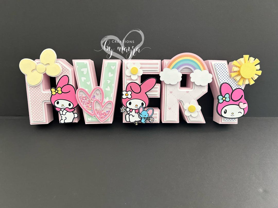 My Melody 3D Letters, Kawaii Party Decor, My Melody Sanrio - Etsy