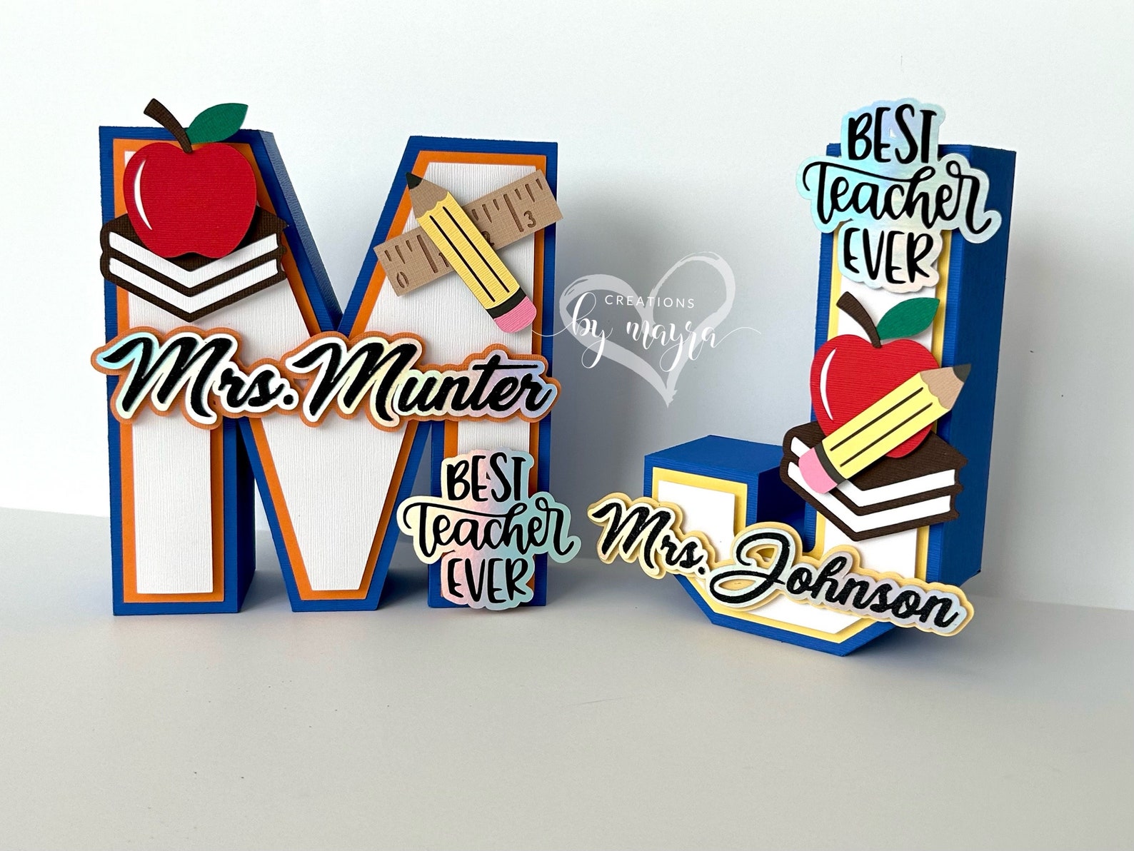 Teacher 3D Letters 8 3D Letter Teacher Gifts Back to - Etsy