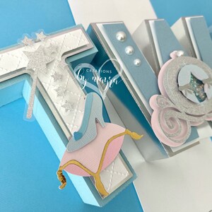 TWO Princess Themed 3D Letters, Princess Birthday Party Decor, 3D ...