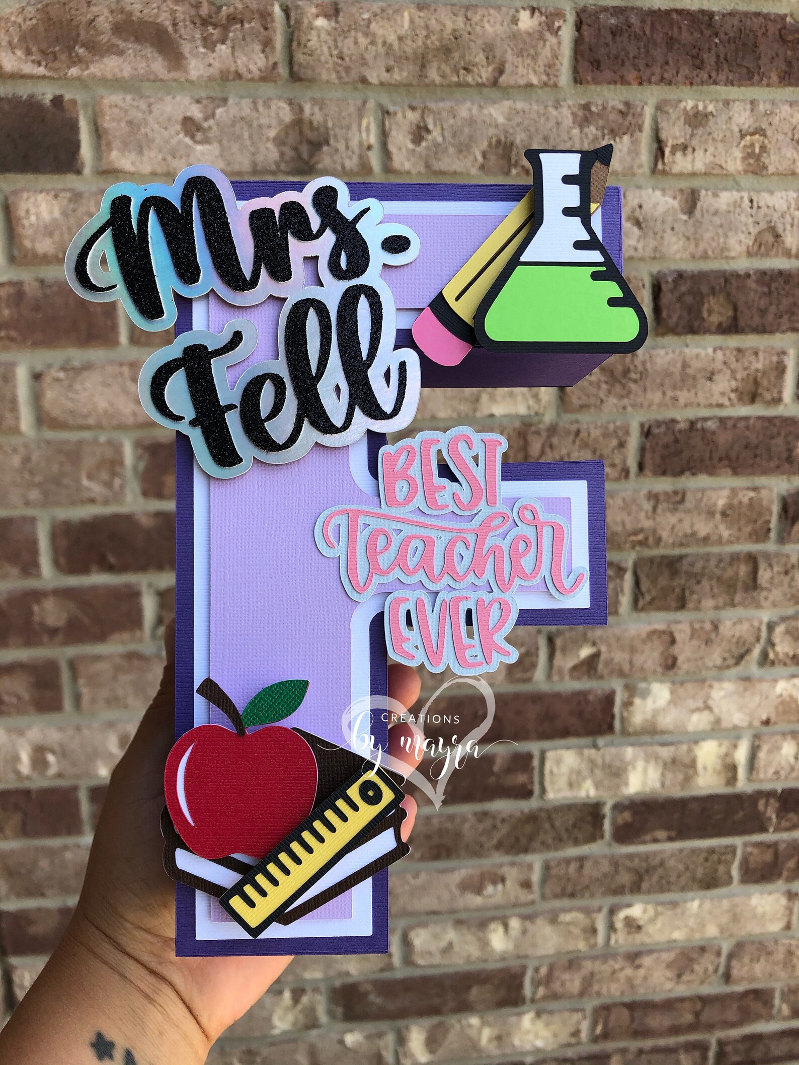 Teacher 3D Letters 8 3D Letter Teacher Gifts Back to - Etsy