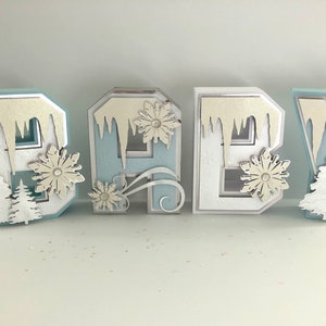Winter Baby Shower Party Decor, Baby Shower 3D Letters, Cardstock 3D ...