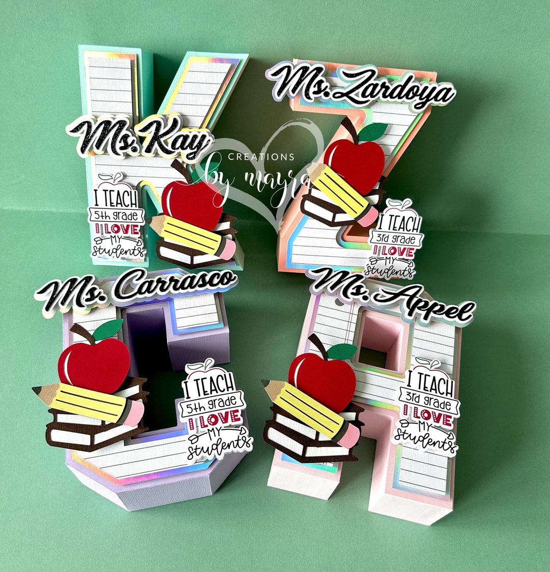 Teacher 3D Letters Teacher Appreciation Gifts 7 3D Letter - Etsy