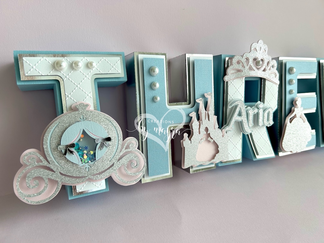 Princess 3D Letters, Princess Theme Party Decor, Sweets Table Decor ...