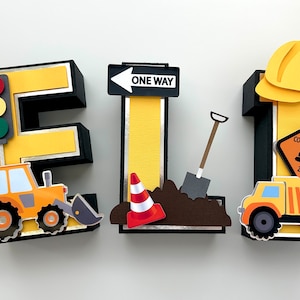 Construction Theme 3D Letters, Dump Truck Birthday, Excavator Party ...