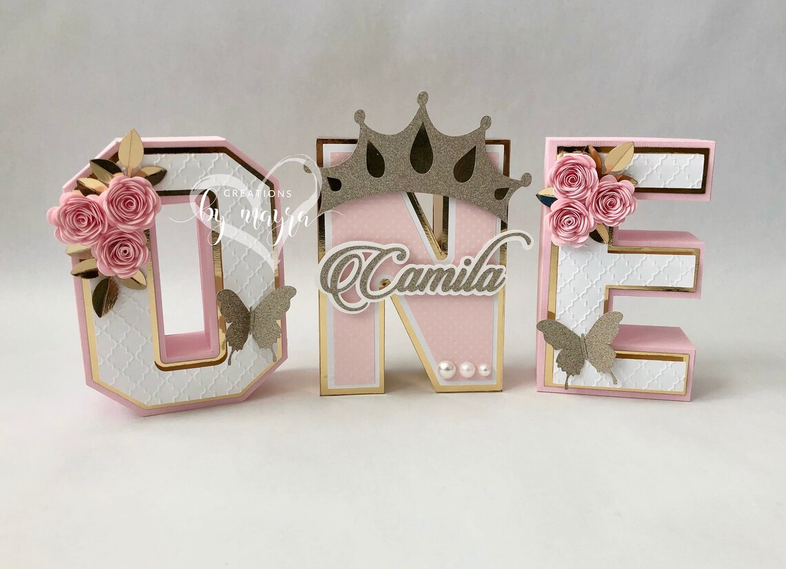 ONE 3D Letters Personalized 3D Letters ONE First Birthday | Etsy