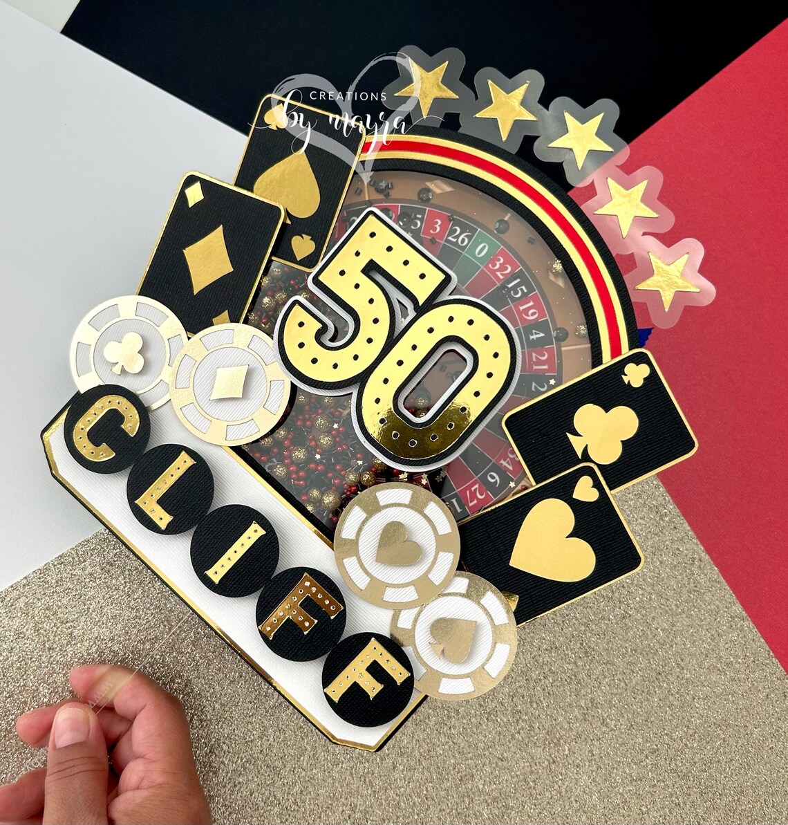 Casino Cake Topper, Black Jack Party Theme, Las Vegas Party Decor ...