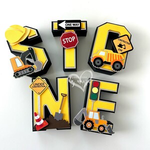 Construction Theme 3D Letters, Dump Truck Birthday, Excavator Party ...