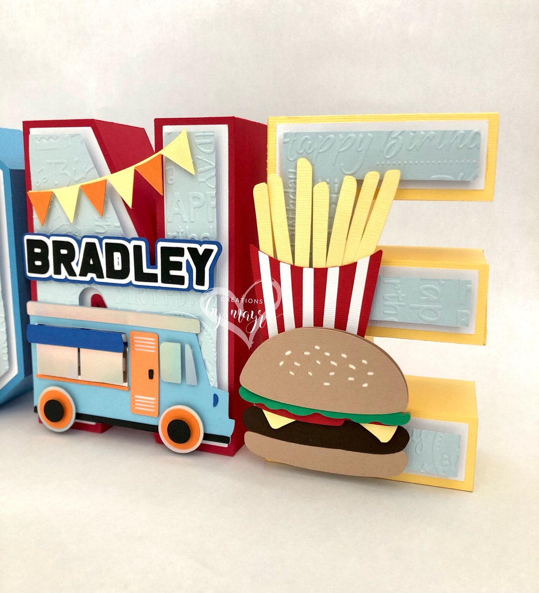 Food Truck Party Decor: 3D Cardstock Letters, 6" Height - Etsy