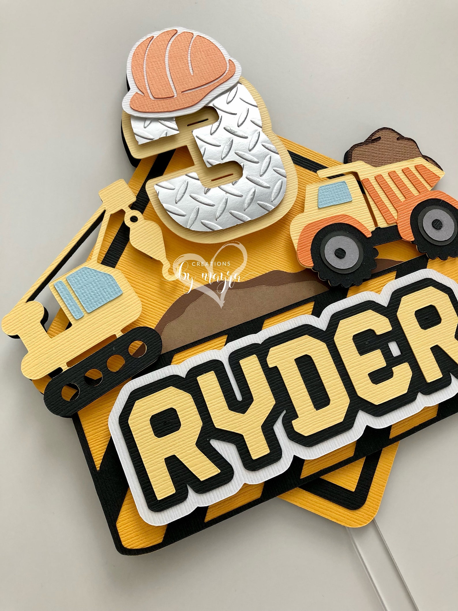 Construction Theme Cake Topper Construction Birthday Decor - Etsy