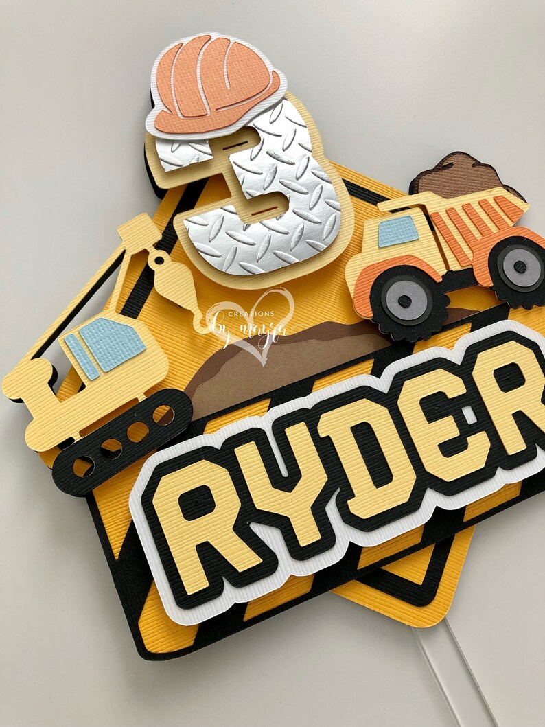 Construction Theme Cake Topper Construction Birthday Decor - Etsy