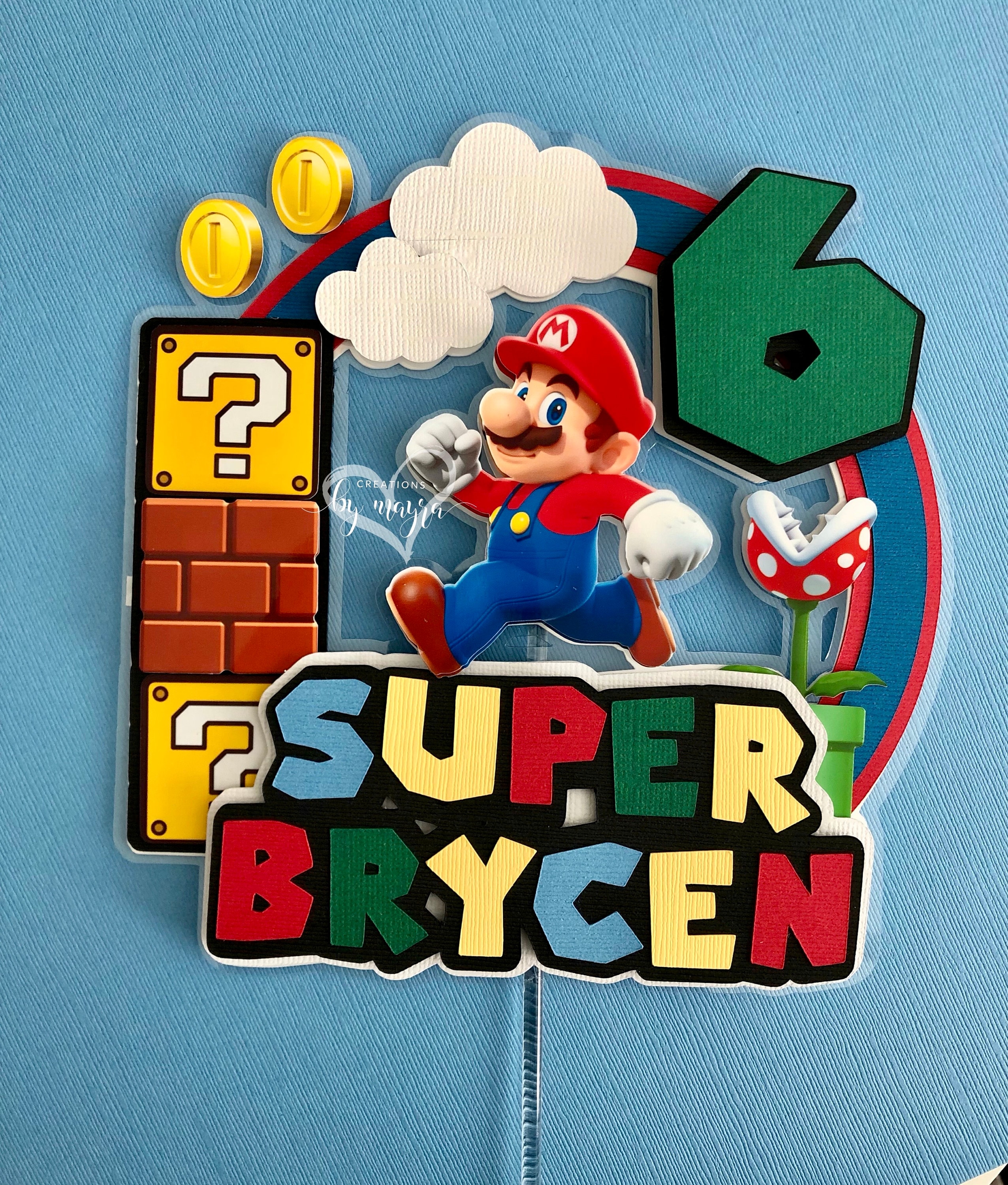 Super Mario Cake Topper Mario Bros Cake Topper Super Mario | Etsy UK