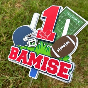 Football Birthday Cake Topper, First Touchdown Party Decor, NFL - Etsy