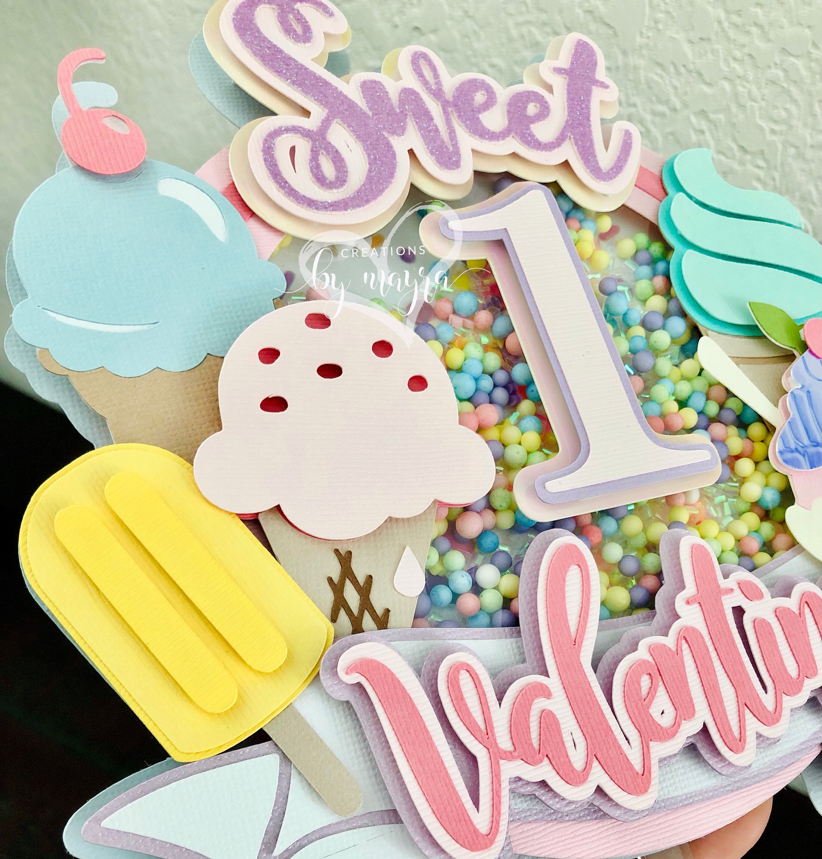 Ice Cream Cake Topper Ice Cream Birthday Ice Cream Party - Etsy