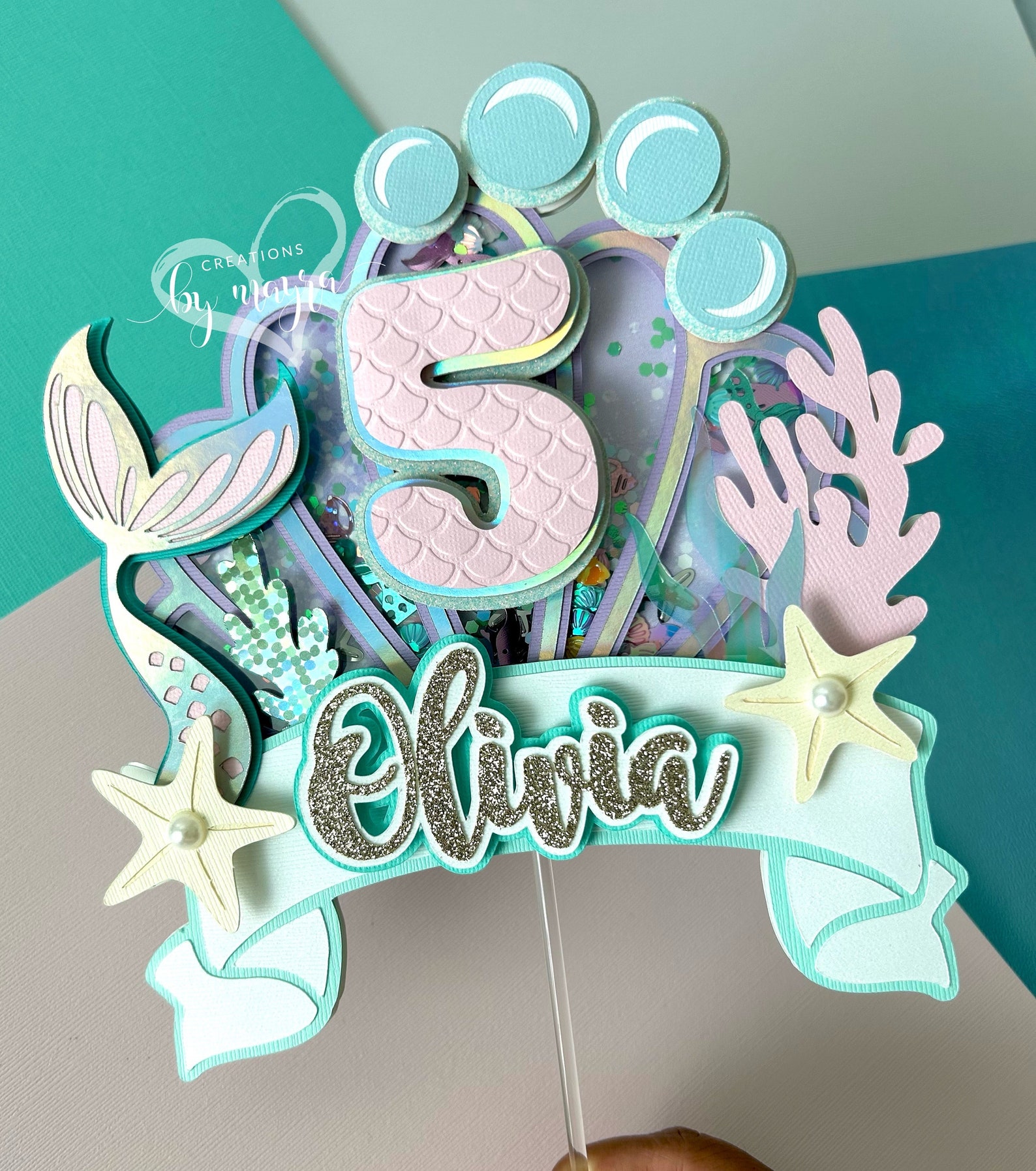 Mermaid Cake Topper: 3D Seashell Party Decor - Etsy