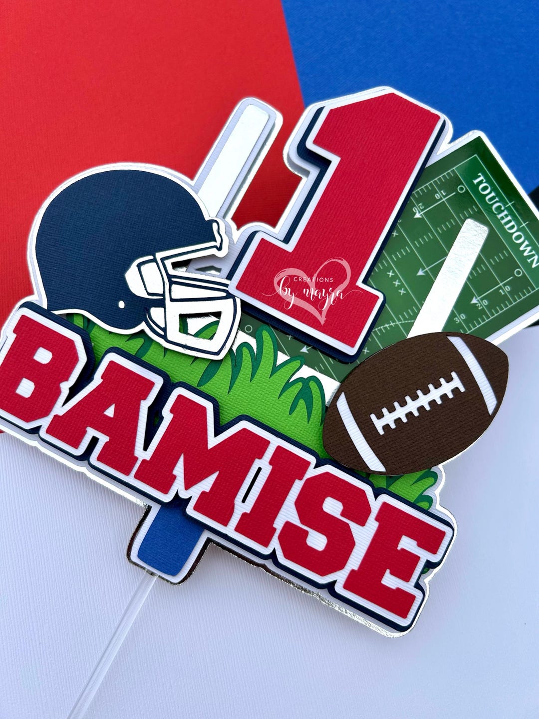 Football Birthday Cake Topper, First Touchdown Party Decor, NFL - Etsy