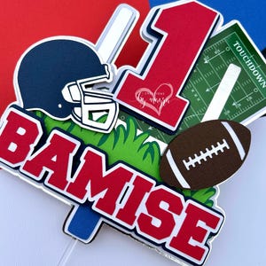 Football Birthday Cake Topper, First Touchdown Party Decor, NFL - Etsy