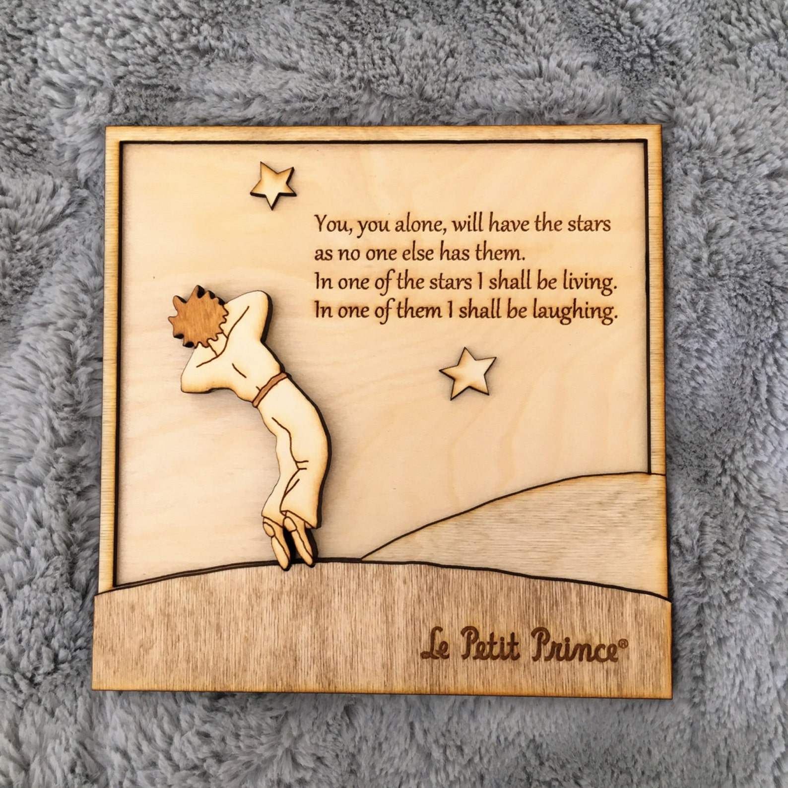 The Little Prince Wood Frame No.4 Star / Wood Engraved Frame / - Etsy