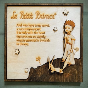 The Little Prince Wood Frame No.1 Prince / Wood Engraved Frame / the ...