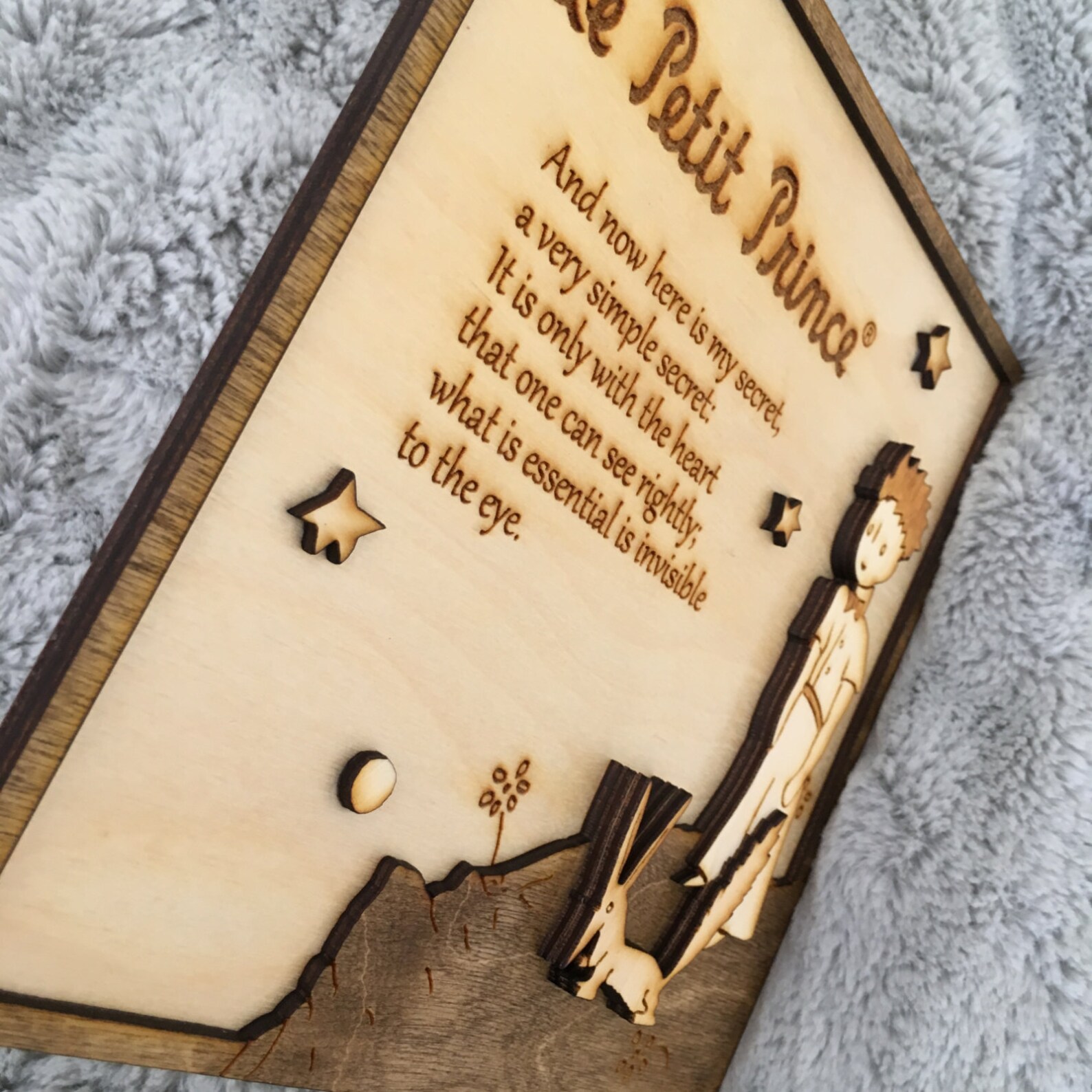 The Little Prince Wood Frame No.1 Prince / Wood Engraved Frame | Etsy