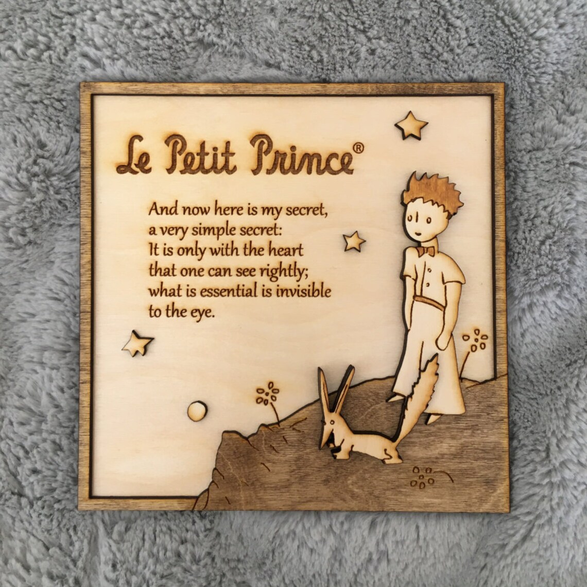 The Little Prince Wood Frame No.1 Prince / Wood Engraved Frame | Etsy