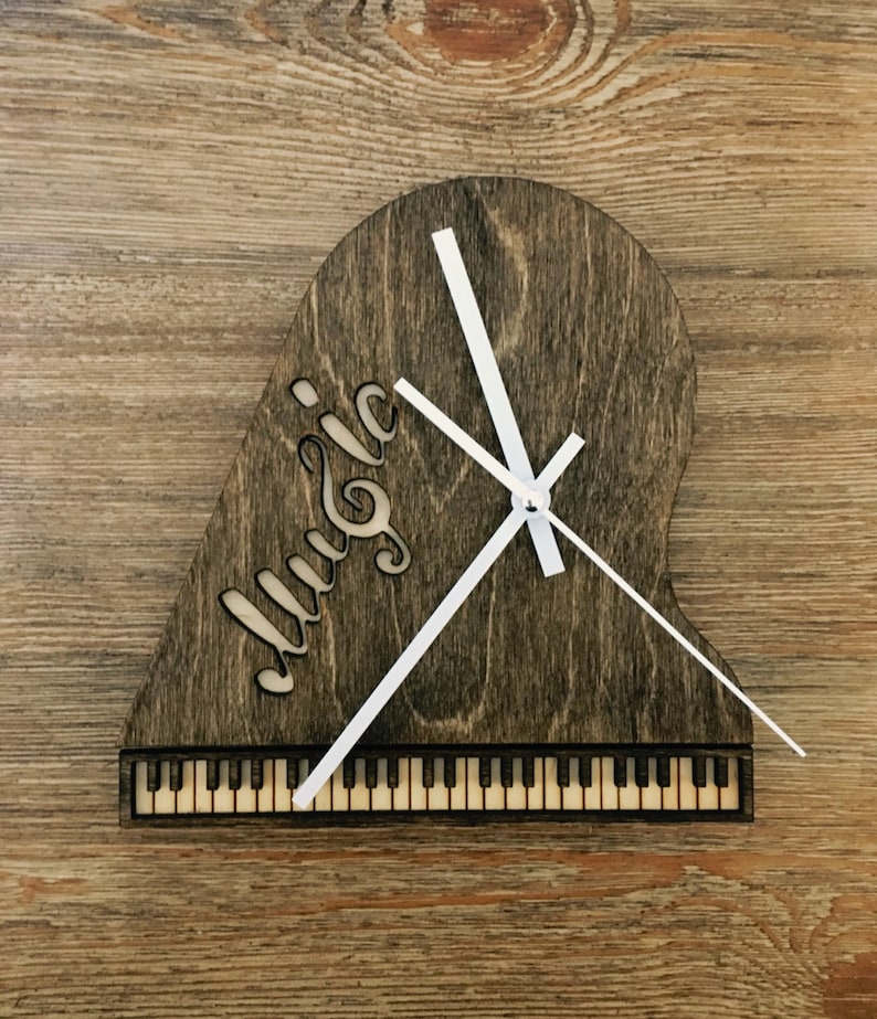 Piano Clock / Music Wall Clock / Wood Clock / G.arts / Garts - Etsy
