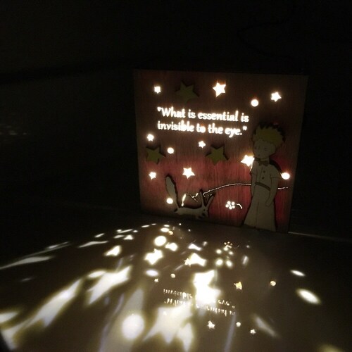 The Little Prince Night Light / Wood Box Night Light / Light - Etsy