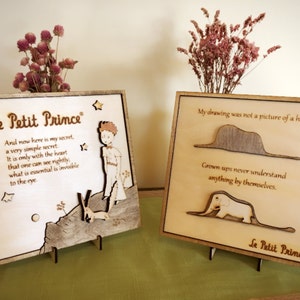 Wood Frame Set of 4 - the Little Prince / Wood Engraved Frame / the ...