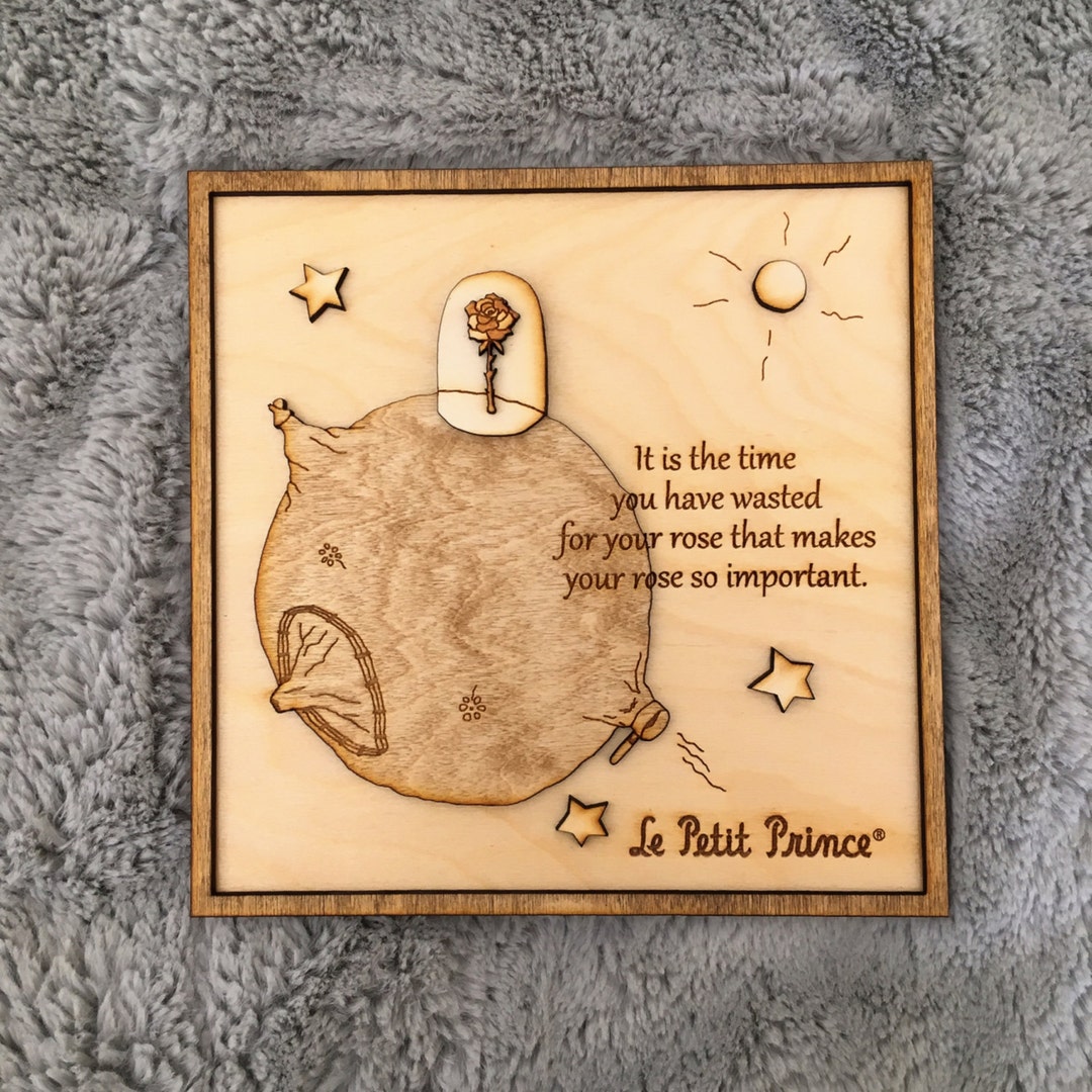 The Little Prince Wood Frame No.3 Rose / Wood Engraved Frame / the ...