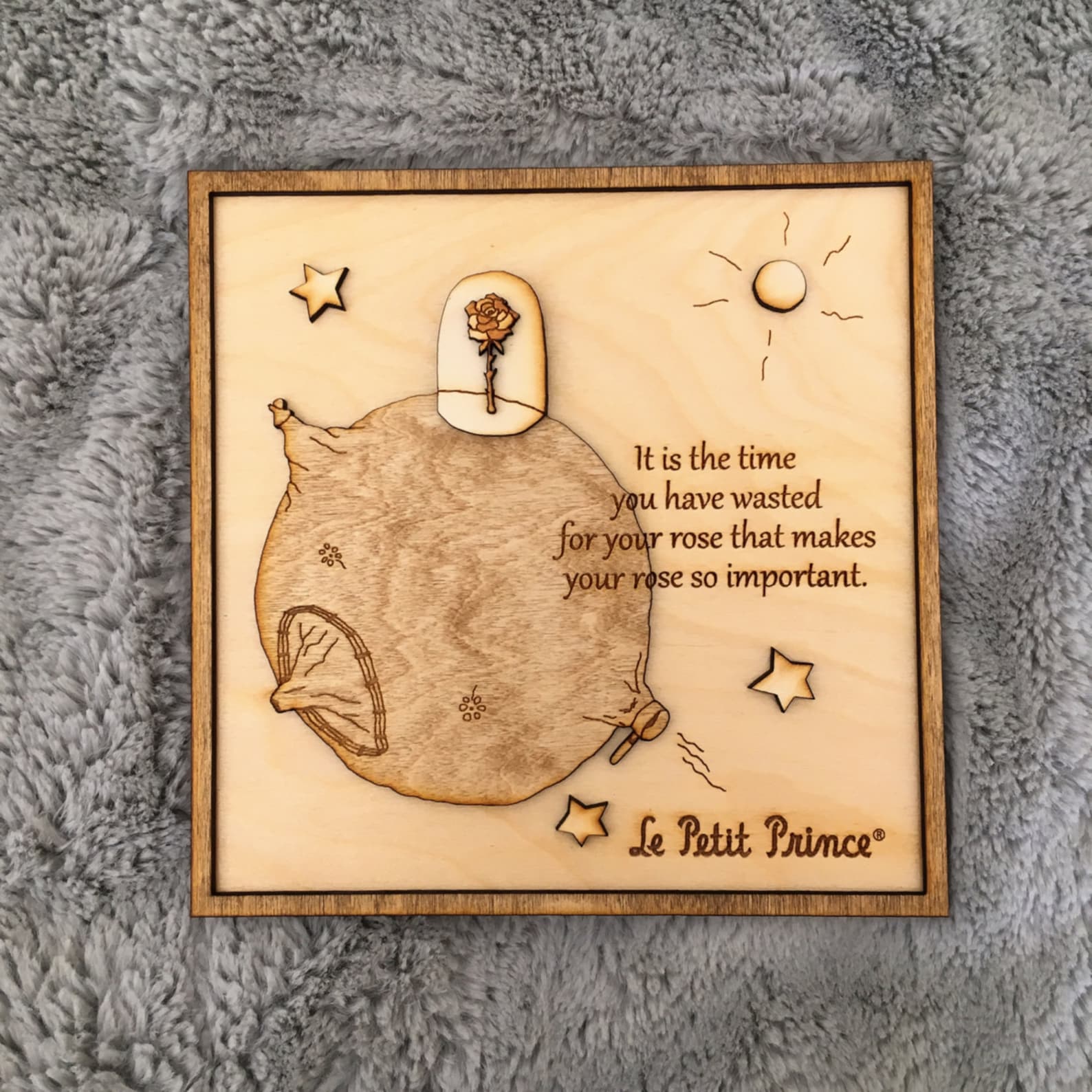 The Little Prince Wood Frame No.3 Rose / Wood Engraved Frame / the ...