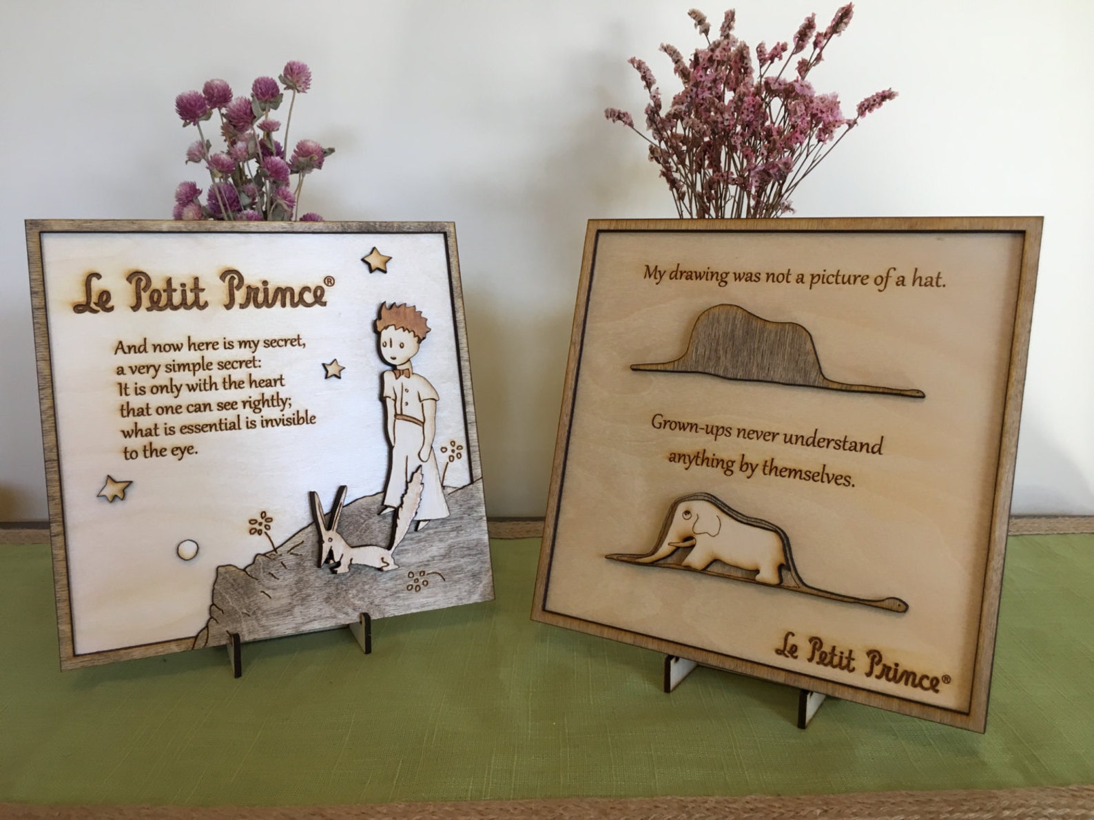 The Little Prince Wood Frame No.1 Prince / Wood Engraved Frame | Etsy